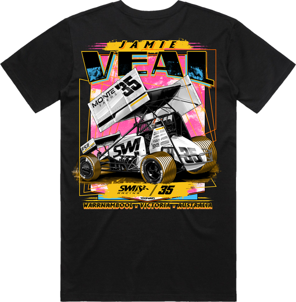 2023 Jamie Veal T-Shirt (White Car) – SWI Racing